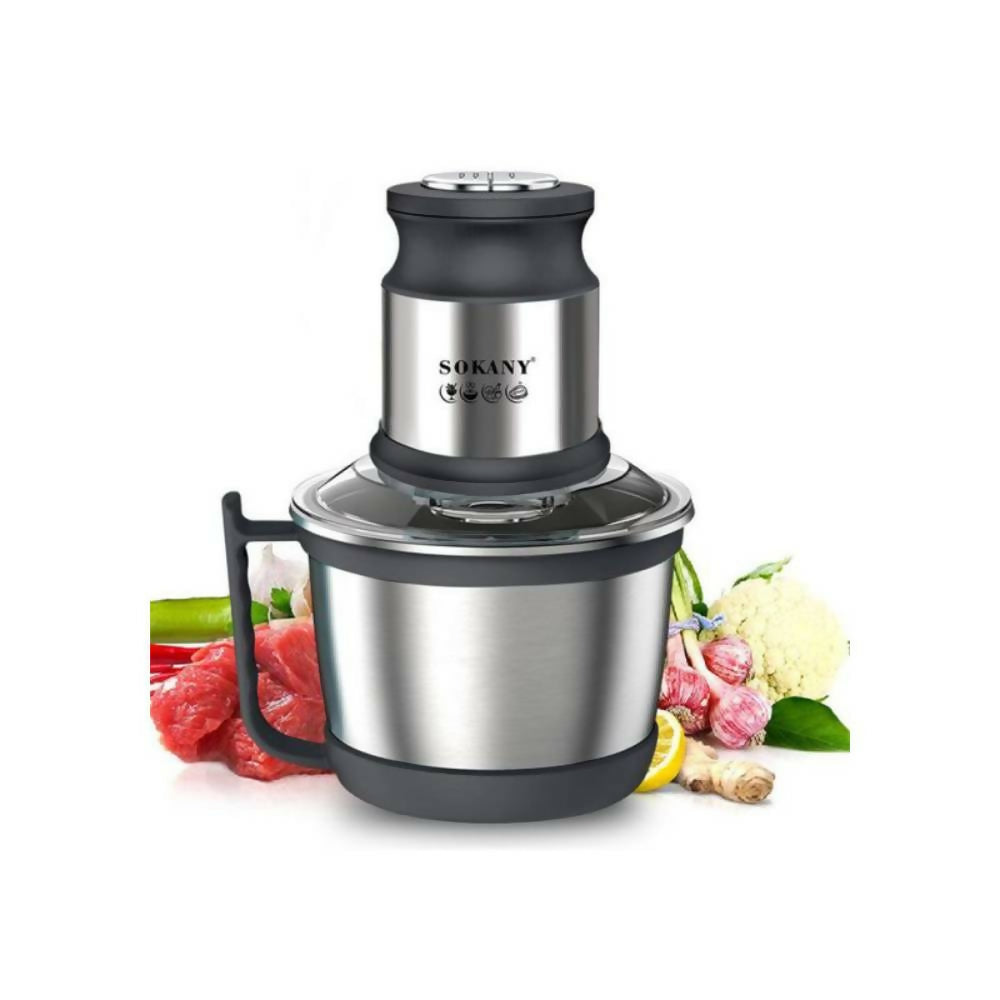 Sokany Chopper 800 Watt 3 Liter Black * Silver SK-7027. – Rizkalla